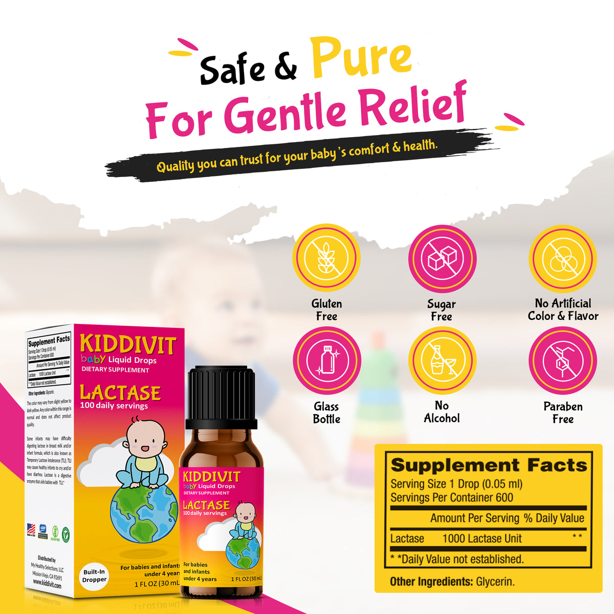 Baby Lactase Liquid Drops 1 FL OZ – KIDDIVIT