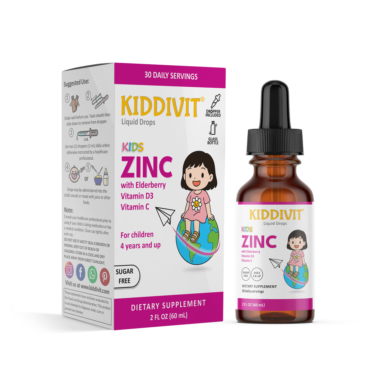 Kids Zinc Liquid Drops 2 FL OZ – KIDDIVIT