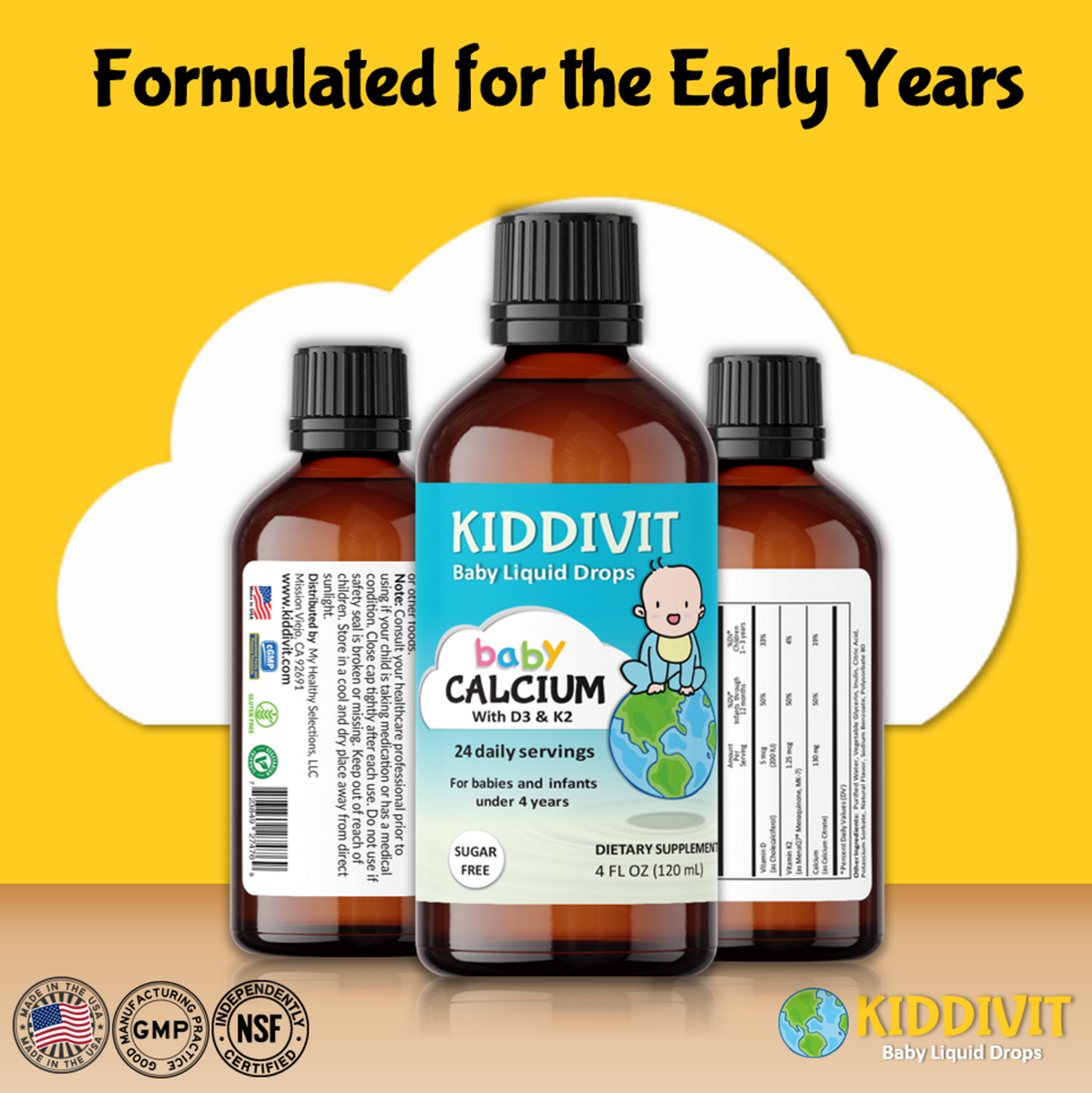 Baby Calcium Liquid Drops 4 FL OZ – KIDDIVIT